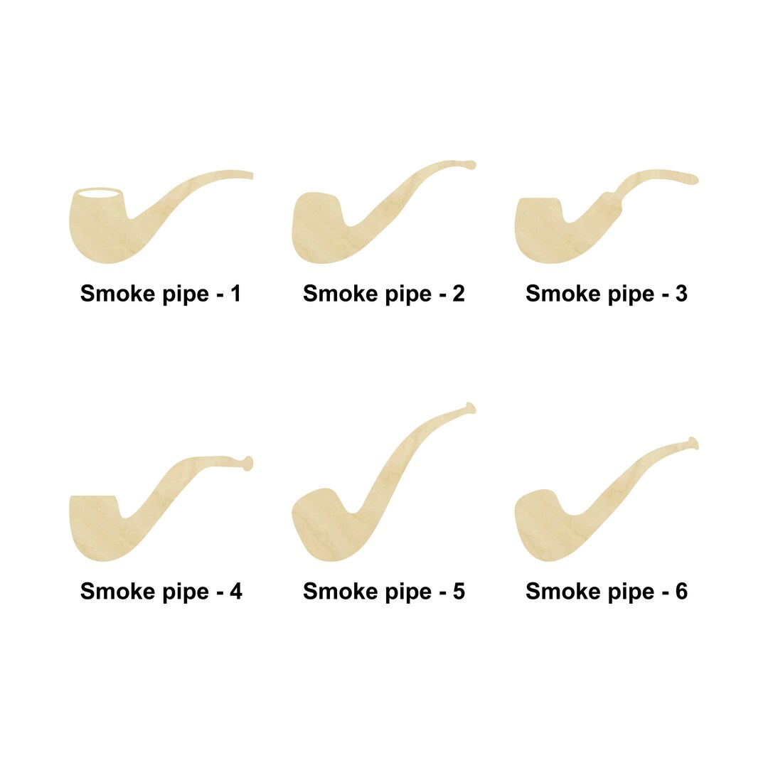 Smoke Pipe Wooden Shape - Multiple Sizes- Laser Cut Unfinished Wood ...