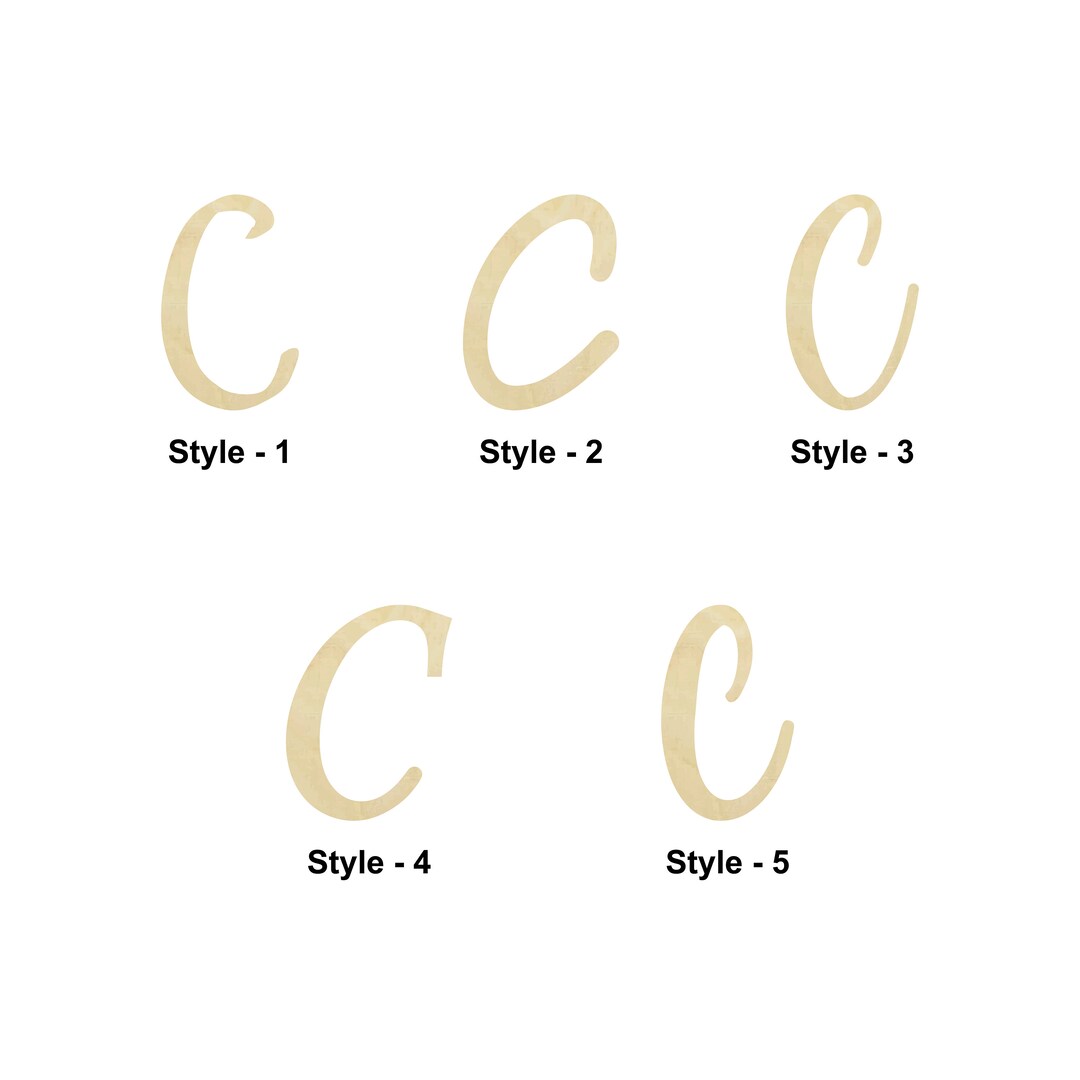 Script Block Letter C Wooden Shape - Multiple Sizes- Laser Cut ...