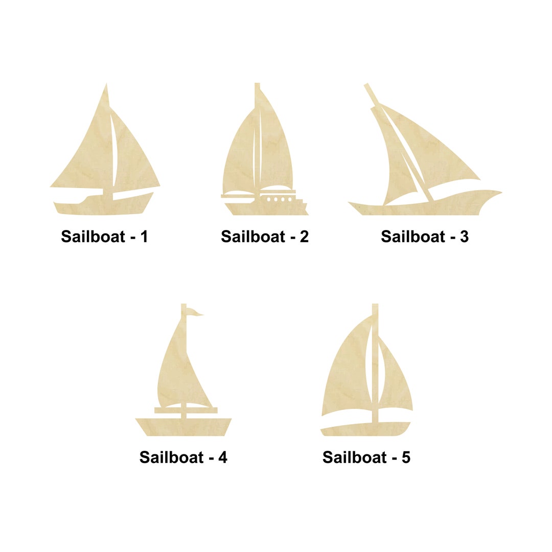Sailboat Wooden Shape - Multiple Sizes- Laser Cut Unfinished Wood ...