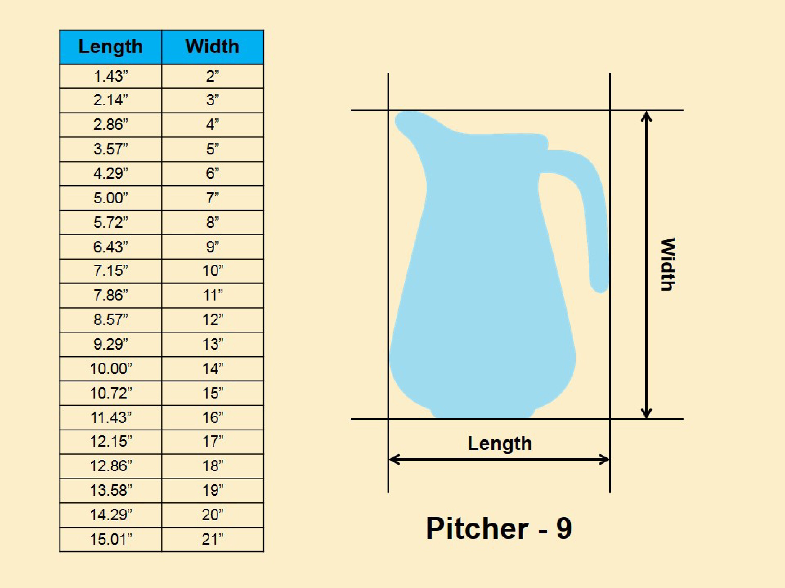 Pitcher Shape Wooden Multiple Sizes Laser Cut Unfinished - Etsy