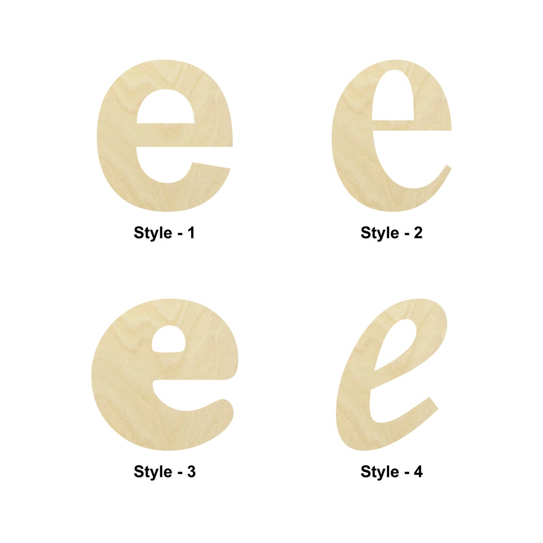 Small Letter E Wooden Shape - Multiple Sizes- Laser Cut Unfinished Wood ...