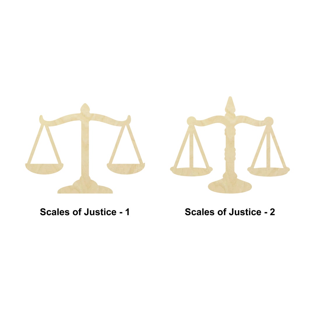 Scales of Justice Shape - Multiple Sizes - Laser Cut Unfinished Wood ...