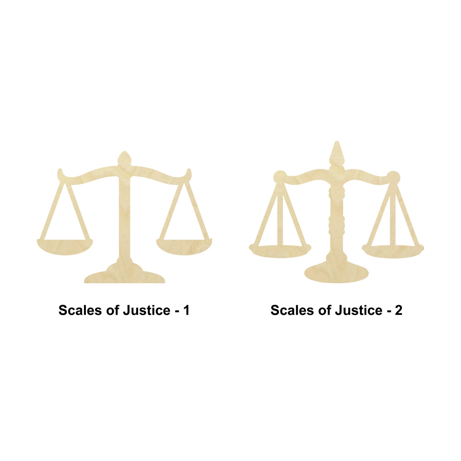 Scales of Justice Shape - Multiple Sizes - Laser Cut Unfinished Wood ...