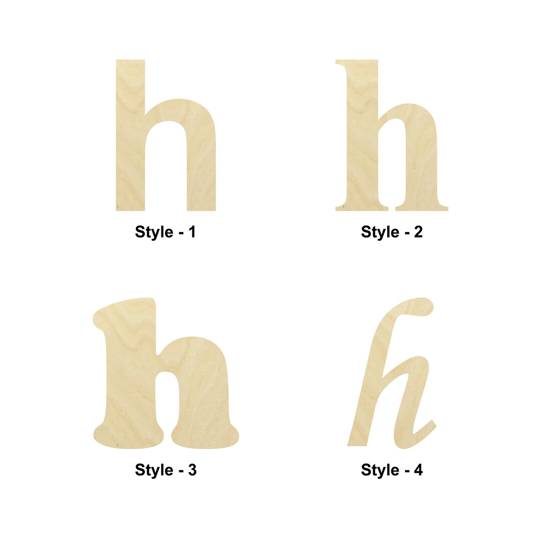 Small Letter H Wooden Shape - Multiple Sizes- Laser Cut Unfinished Wood ...