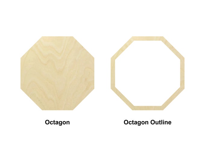 Octagon Geometry Shape - Multiple Sizes - Laser Cut Unfinished Wood ...
