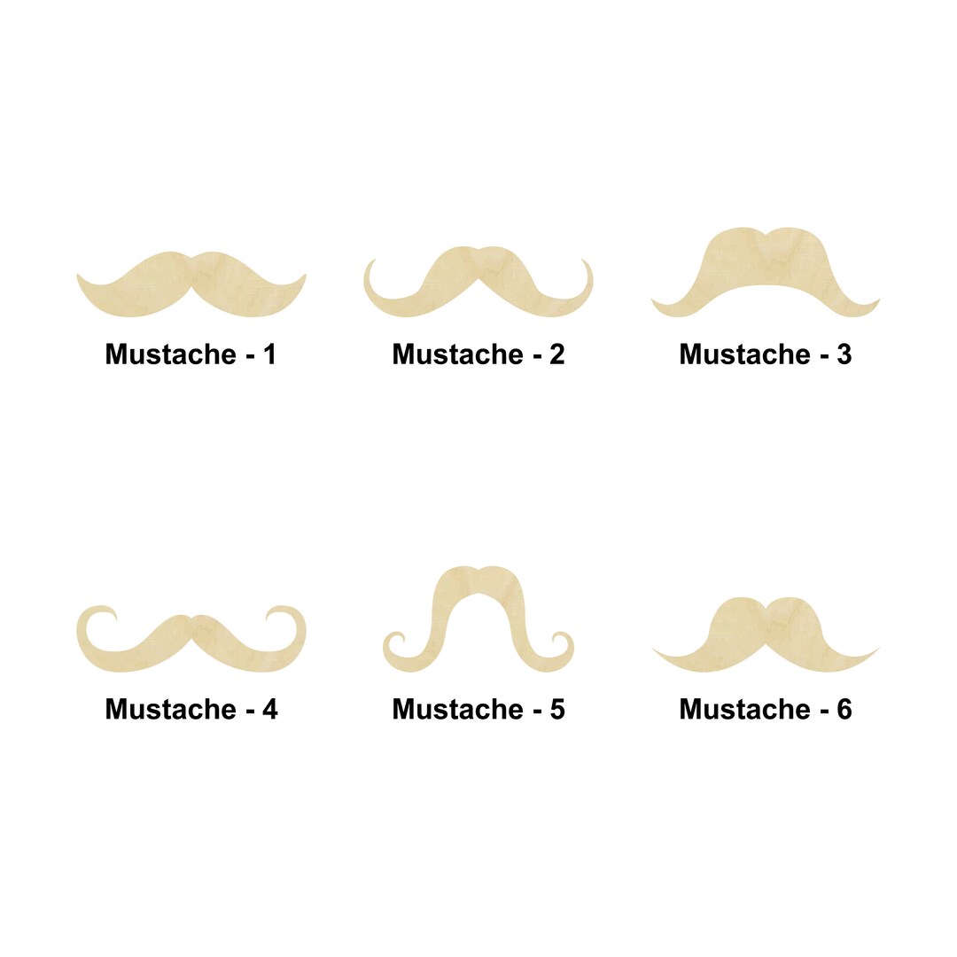 Mustache Shape - Multiple Sizes- Laser Cut Unfinished Wood Cutout ...