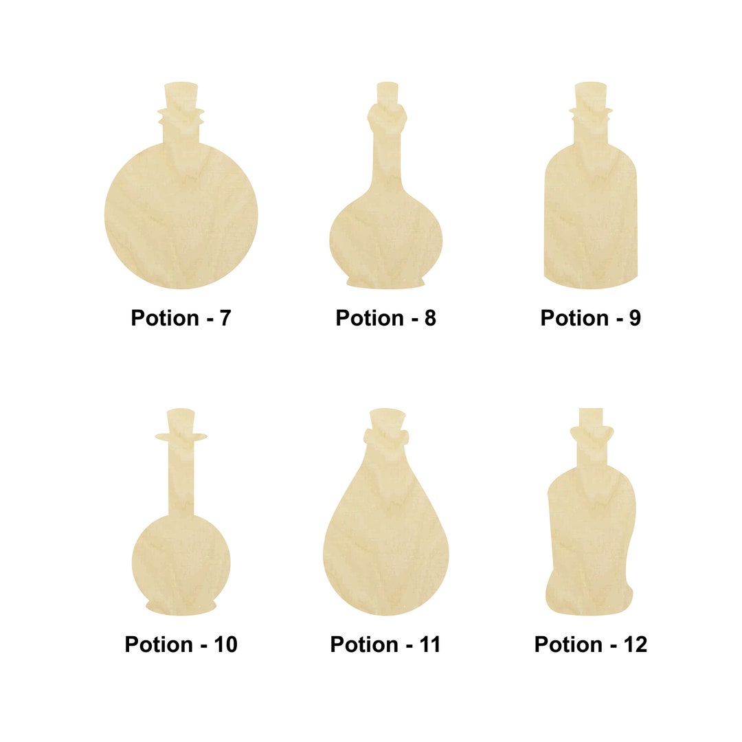 Potion Bottle Shape -2 - Multiple Sizes- Laser Cut Unfinished Wood ...