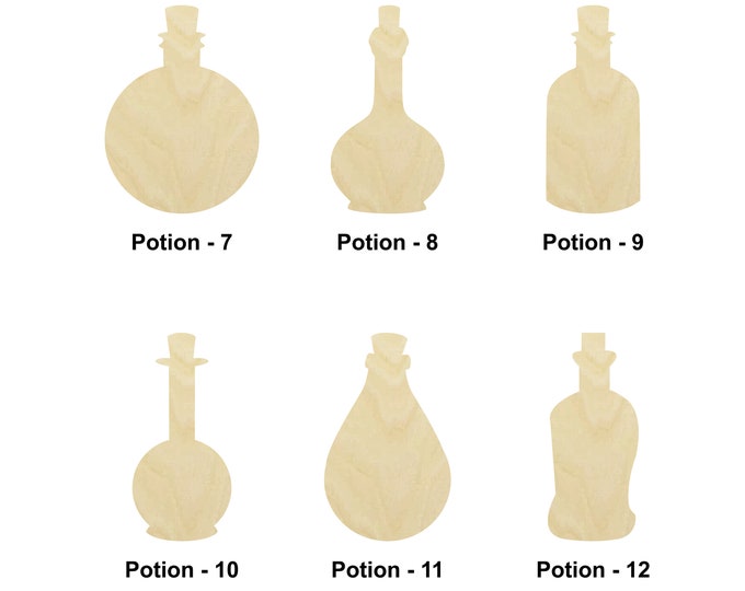 Potion Bottle Shaped Craft Wood, Unfinished Tiered Tray Decor ...