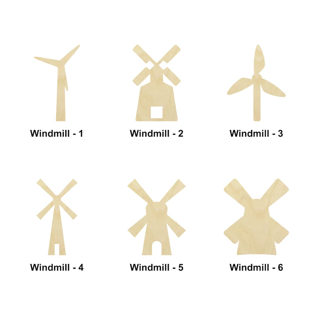 Windmill Wooden Shape - Multiple Sizes- Laser Cut Unfinished Wood ...
