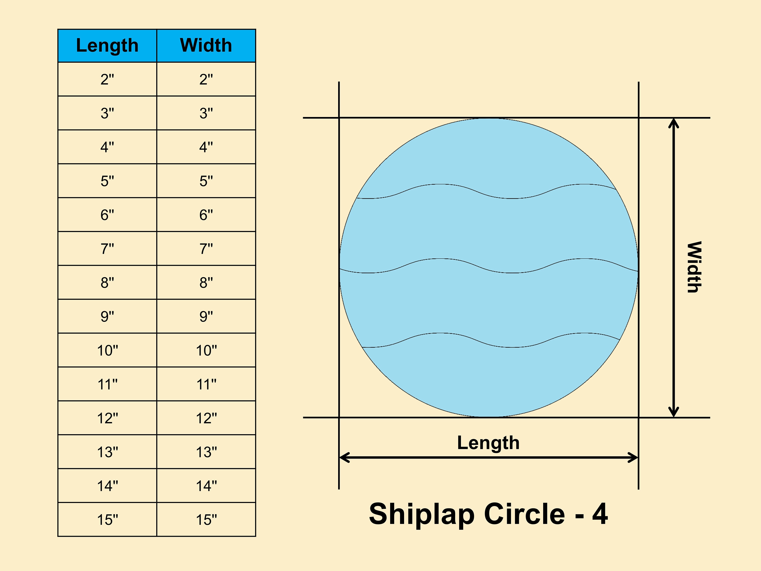 Shiplap Circle Shape - Multiple Sizes - Laser Cut Unfinished Wood ...