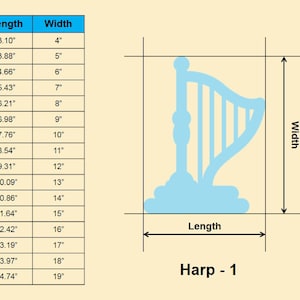 Harp Music Instruments Shapes - Multiple Sizes - Laser Cut Unfinished ...