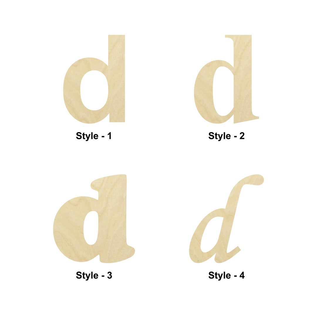Small Letter D Wooden Shape - Multiple Sizes- Laser Cut Unfinished Wood ...