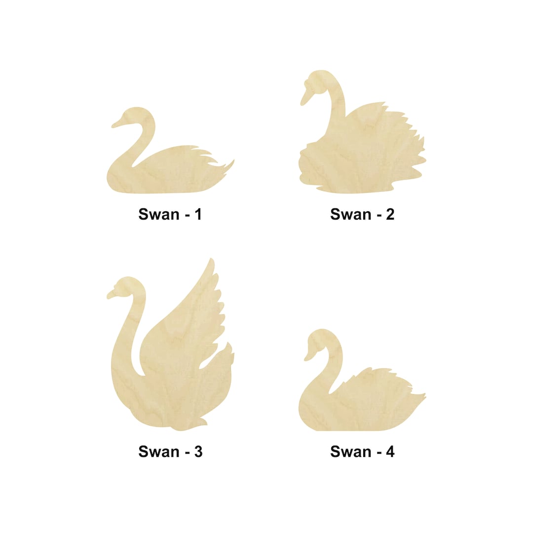 Swan Bird - Multiple Sizes - Laser Cut Unfinished Wood Cutout Shapes ...