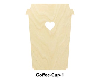 Coffee Mug-wood Cutout-basic Coffee Cup Designs-various - Etsy