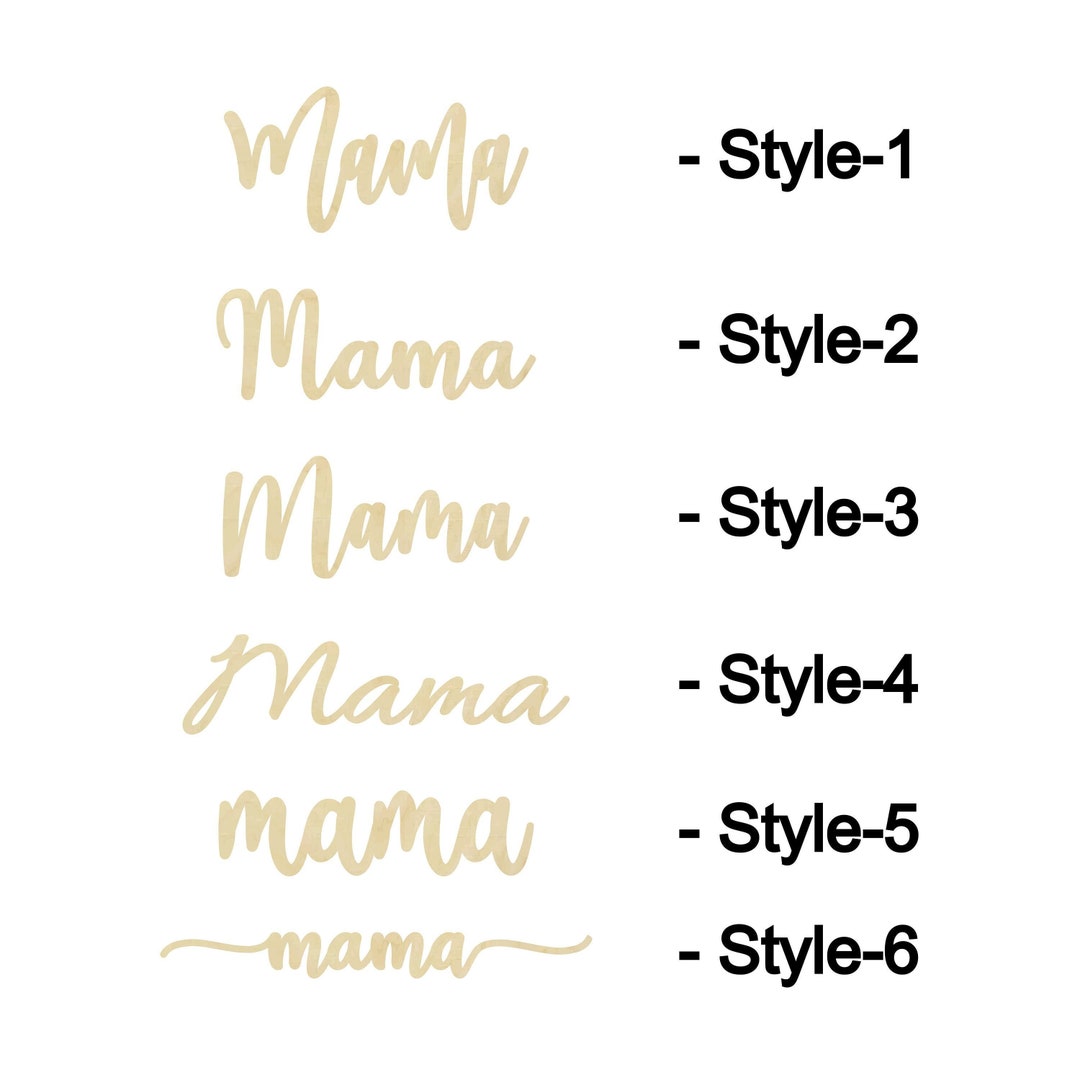 Mama-mother's Day Word Wooden-multiple Sizes-laser Cut Unfinished Wood ...