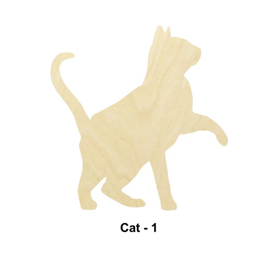 Cat Multiple Sizes Laser Cut Unfinished Wood Cutout Shapes | Etsy