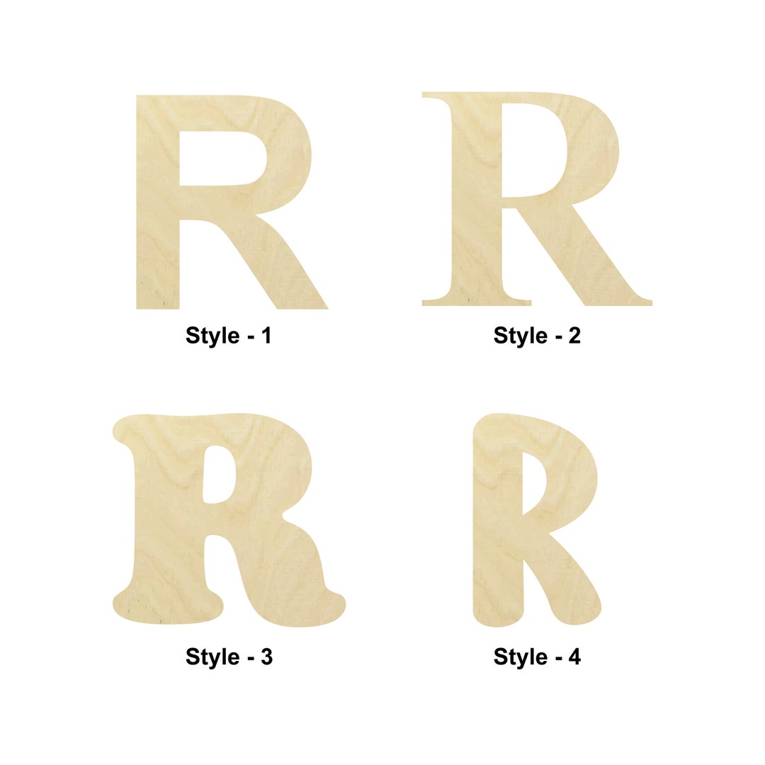 Block Letter R Wooden Shape - Multiple Sizes- Laser Cut Unfinished Wood ...