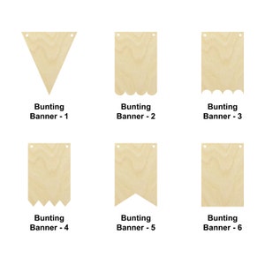 Bunting Banner- Shape - Multiple Sizes - Laser Cut Unfinished Wood ...