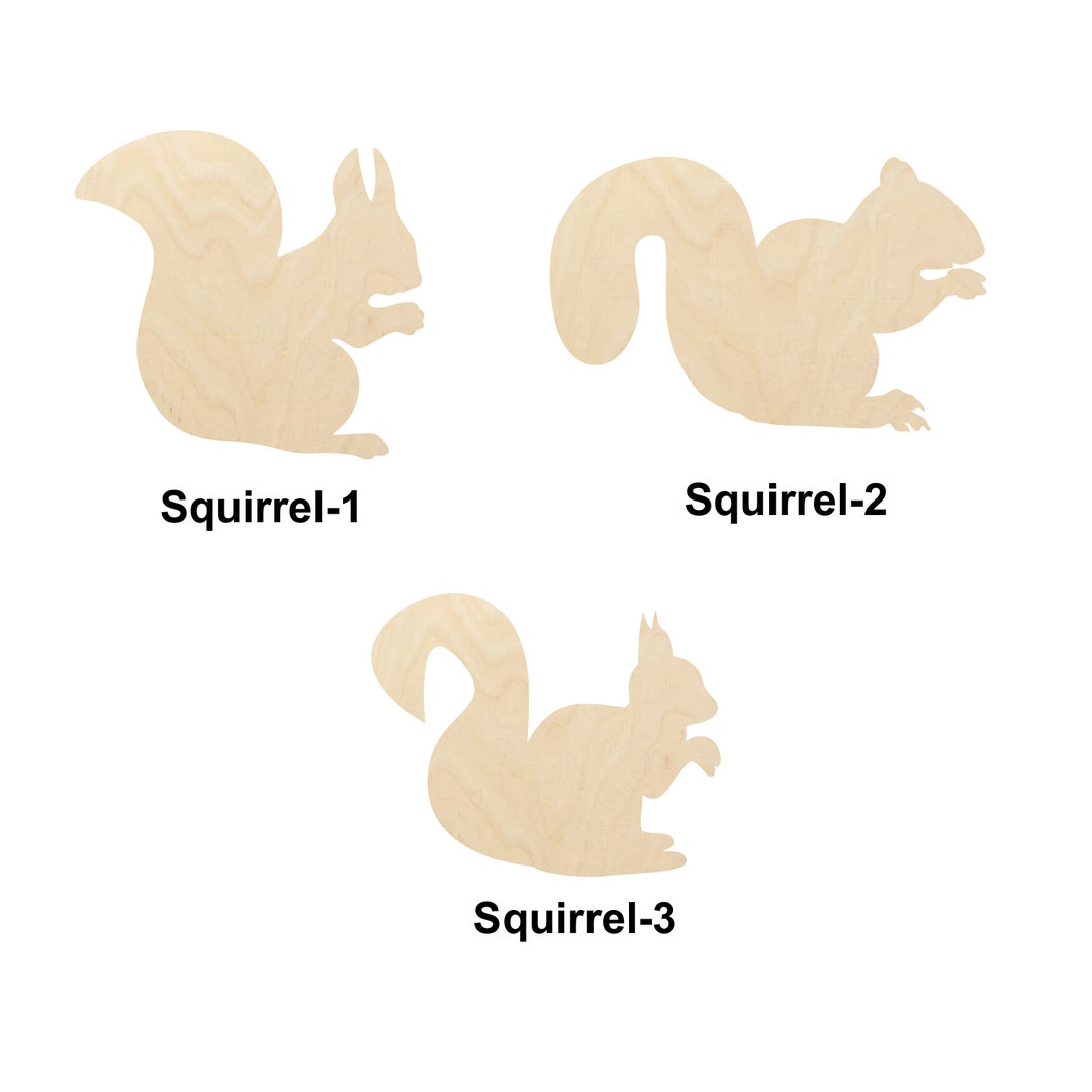 Squirrel - Animal- Multiple Sizes - Laser Cut Unfinished Wood Cutout ...