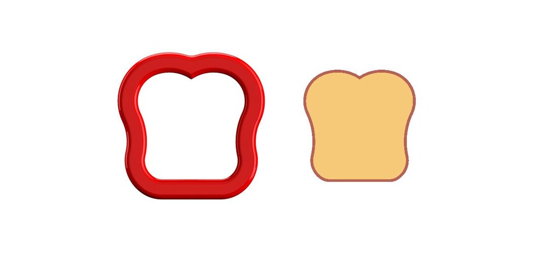 Bread Toast Cookie Cutter - 2 / Bread Cookie Cutter / Valentine Cookie ...