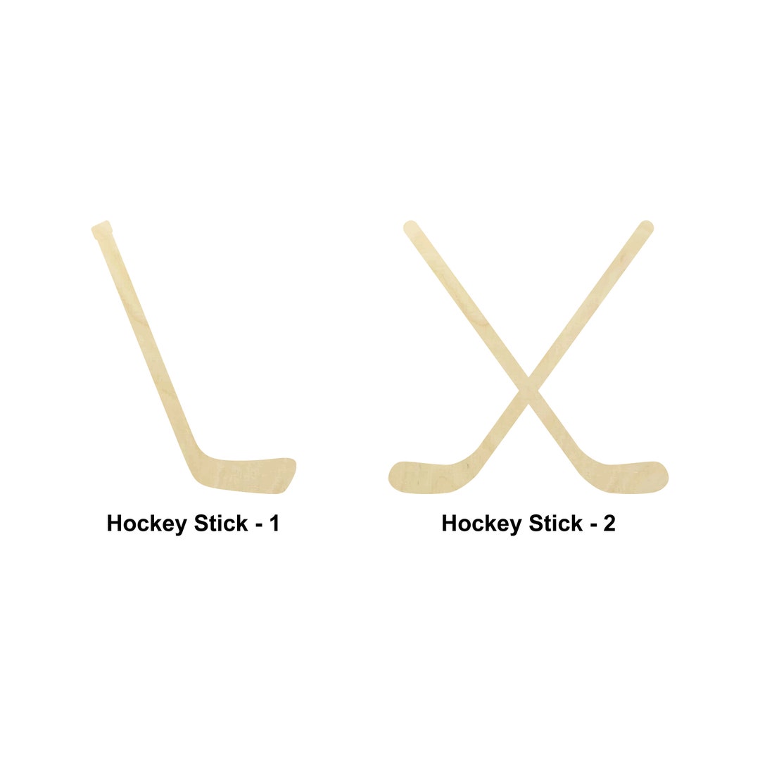 Hockey Stick Shape - Multiple Sizes- Laser Cut Unfinished Wood Cutout ...