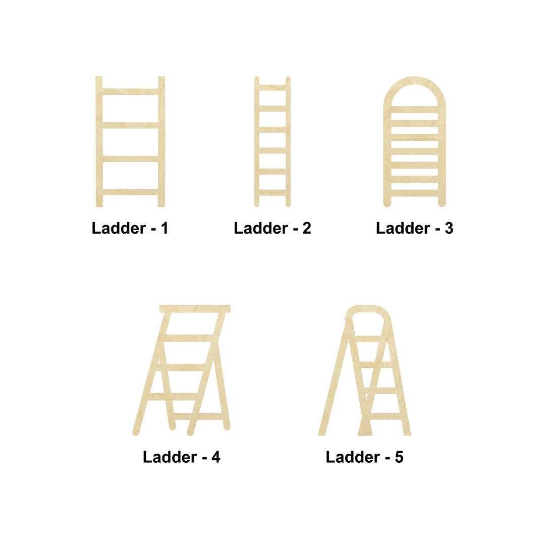 Ladder Wooden Shape - Multiple Sizes- Laser Cut Unfinished Wood Cutout ...