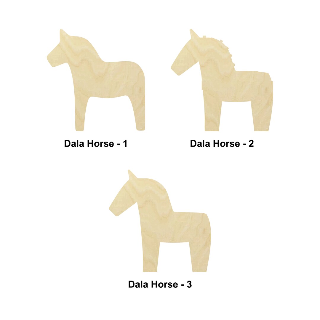 Dala Horse Animal Wood Shape- Multiple Sizes - Laser Cut Unfinished ...