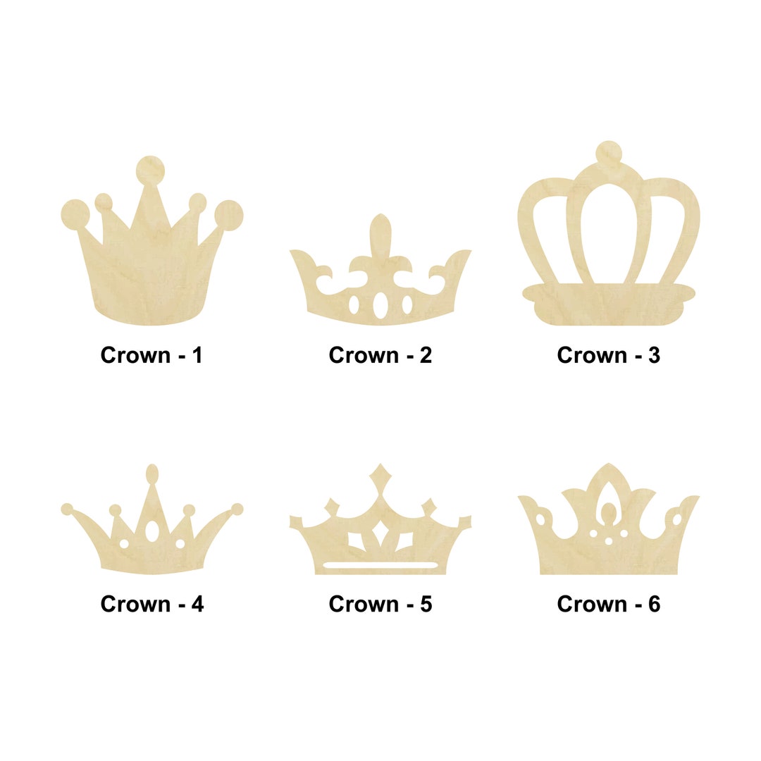 Crown Shape - Multiple Sizes - Laser Cut Unfinished Wood Cutout Shapes ...