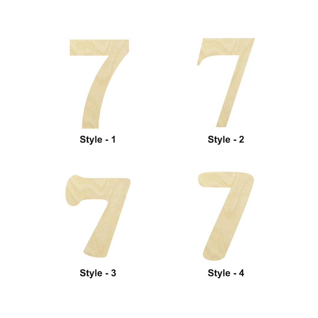 Number 7 Wooden Shape - Multiple Sizes- Laser Cut Unfinished Wood ...