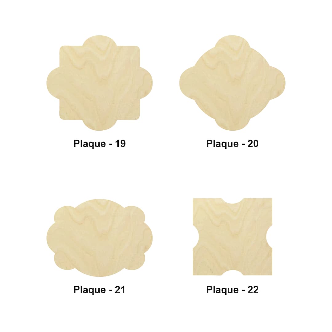 Plaque Shape Wooden - Multiple Sizes- Laser Cut Unfinished Wood Cutout ...