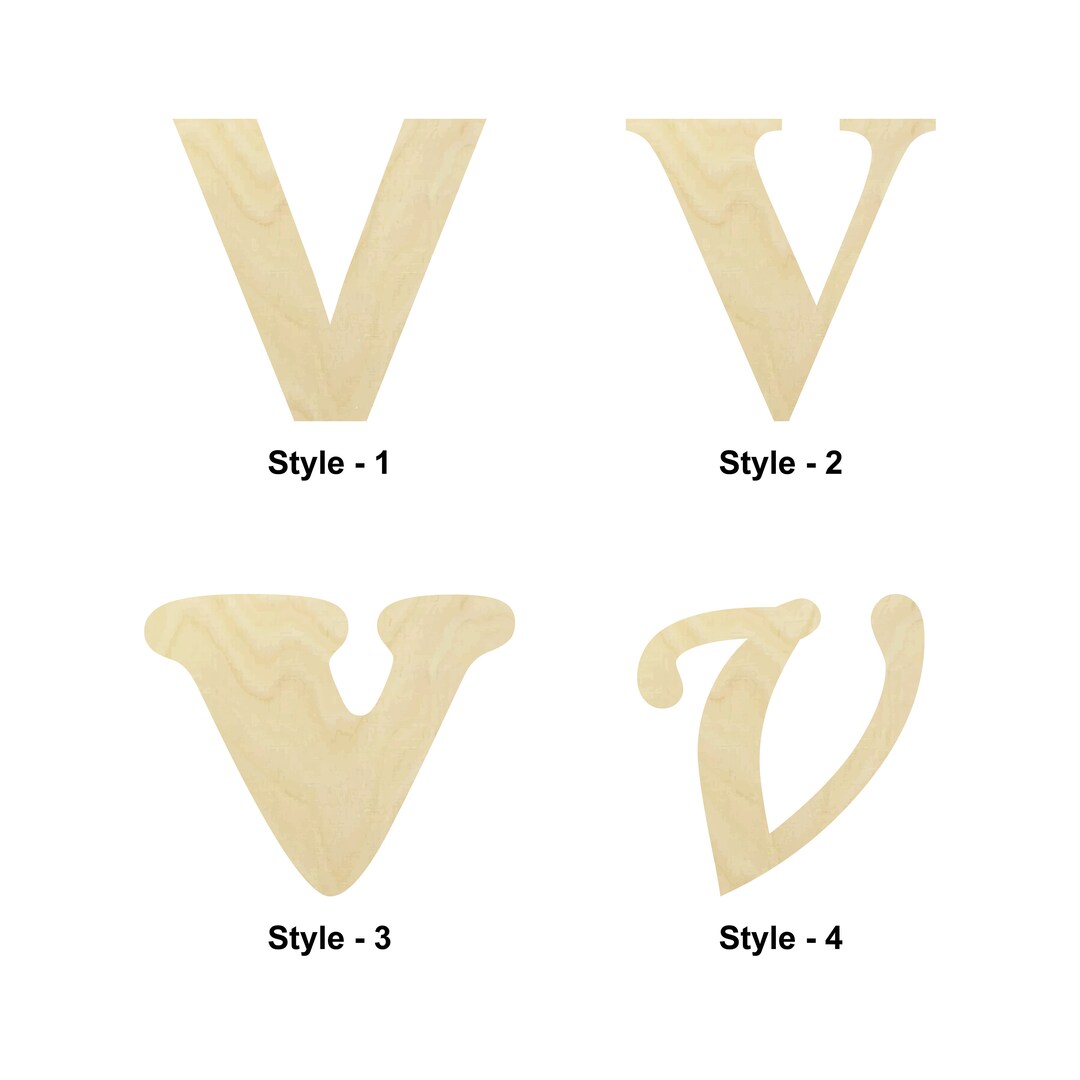 Small Letter V Wooden Shape - Multiple Sizes- Laser Cut Unfinished Wood ...
