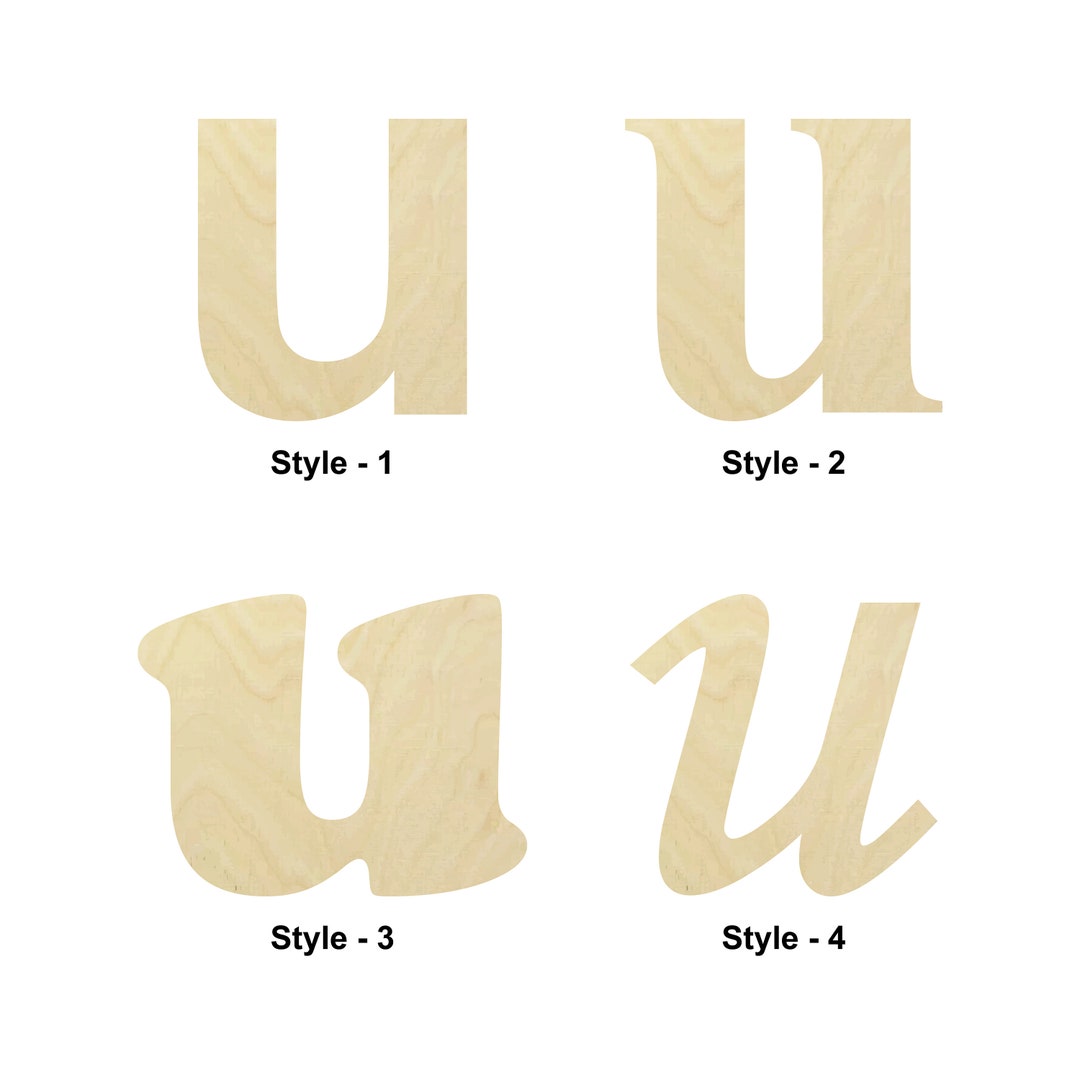Small Letter U Wooden Shape - Multiple Sizes- Laser Cut Unfinished Wood ...