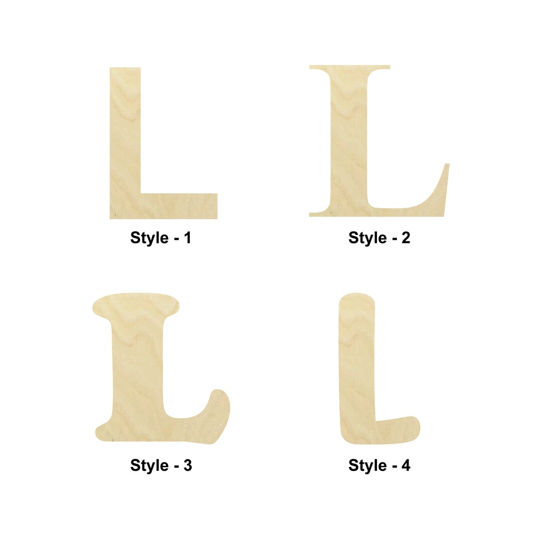 Block Letter L Wooden Shape - Multiple Sizes- Laser Cut Unfinished Wood ...