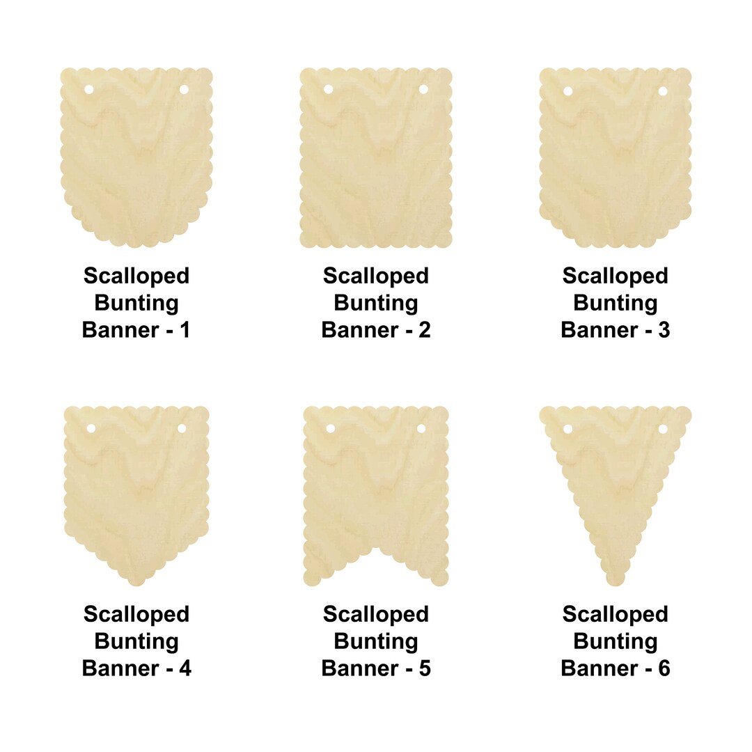 Scalloped Bunting Banner- Shape - Multiple Sizes - Laser Cut Unfinished ...