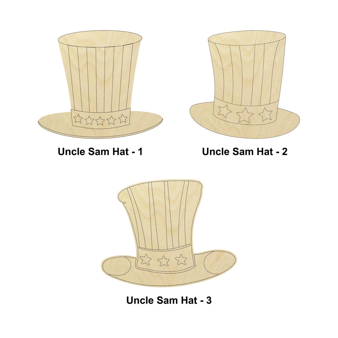 Uncle Sam Hat USA Flag-patriotic Shape - Multiple Sizes - Laser Cut ...