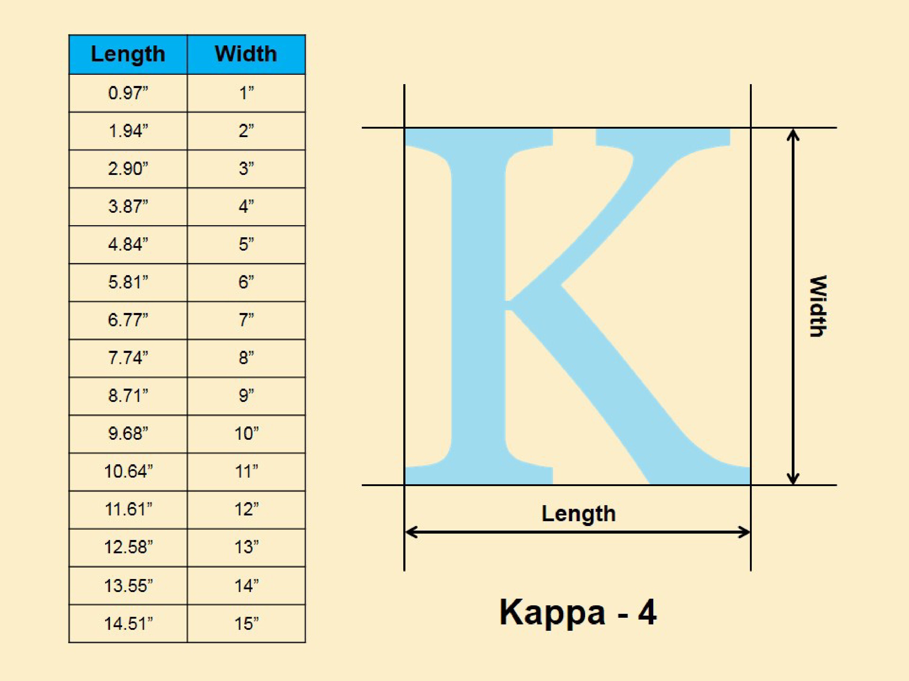 Greek Letter Kappa Wooden Shape Multiple Sizes Laser Cut - Etsy