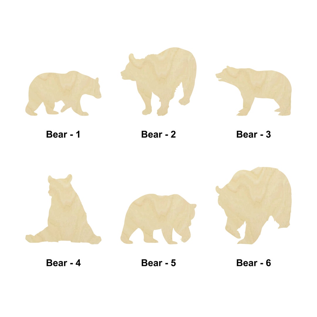 Bear Forest or Jungle Animal Shape - Multiple Sizes - Laser Cut ...