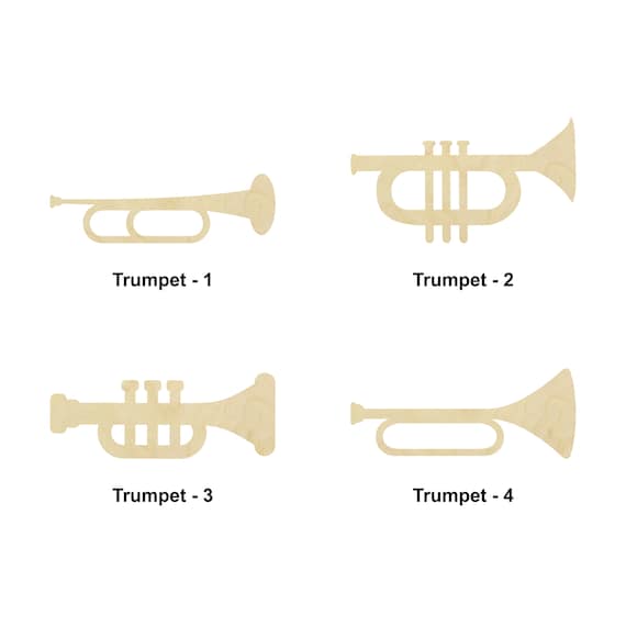 Trumpet Music Instruments Shapes Multiple Sizes Laser Cut | Etsy