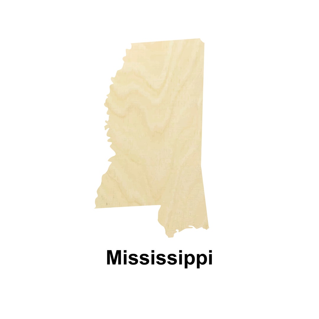 Mississippi State Map Wooden Shape - Multiple Sizes- Laser Cut ...