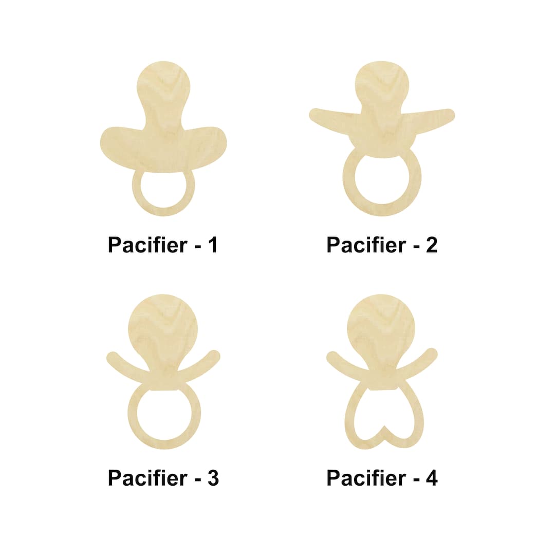 Baby Pacifier Shape - Multiple Sizes - Laser Cut Unfinished Wood Cutout ...
