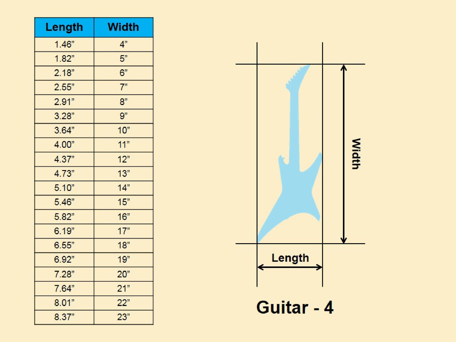 Guitar Music Instruments Shapes - Multiple Sizes - Laser Cut Unfinished ...