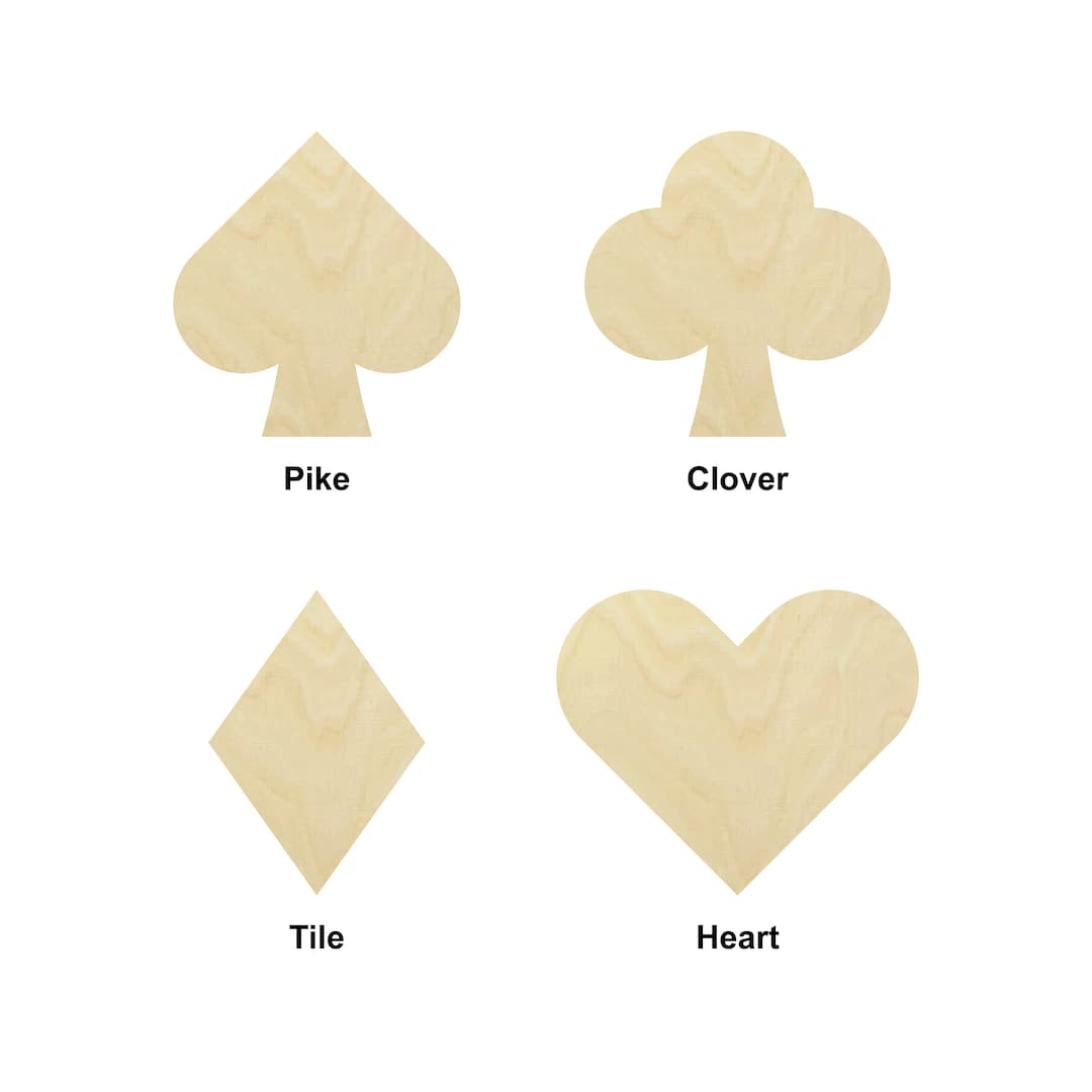 Playing Club Card or Poker Shape - Multiple Sizes- Laser Cut Unfinished ...