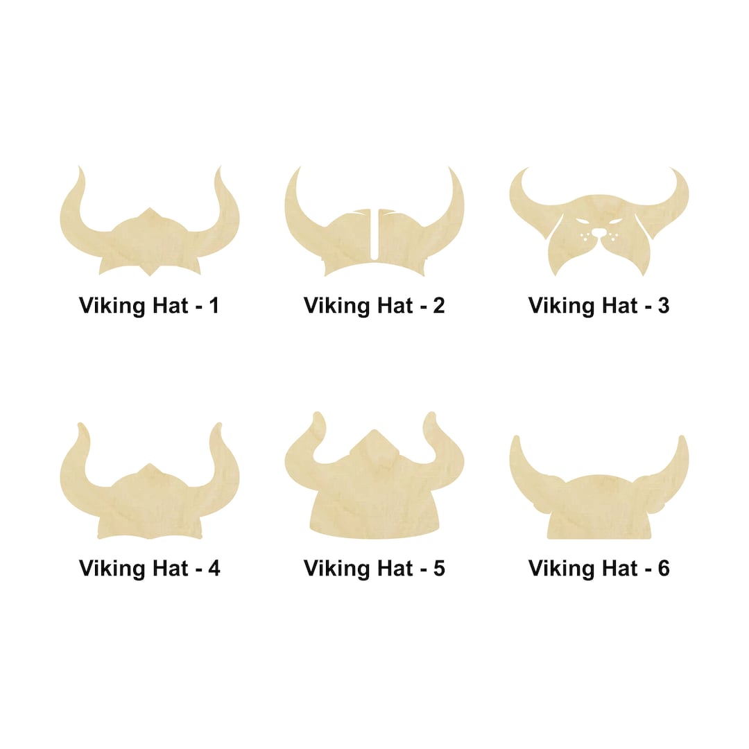 Viking Hat or Helmet Wooden Shape - Multiple Sizes- Laser Cut ...