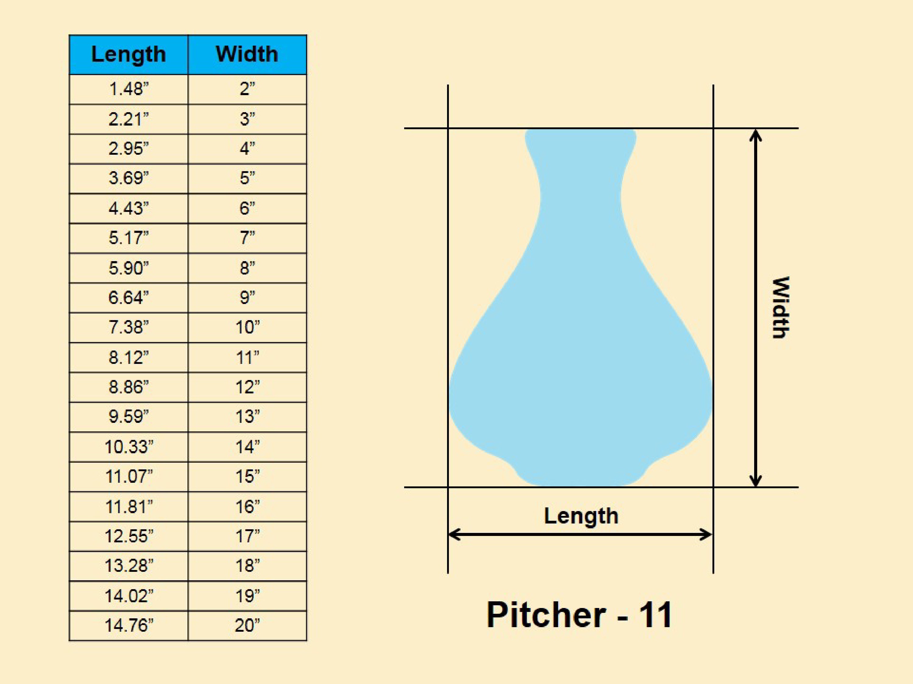 Pitcher Shape Wooden Multiple Sizes Laser Cut Unfinished - Etsy