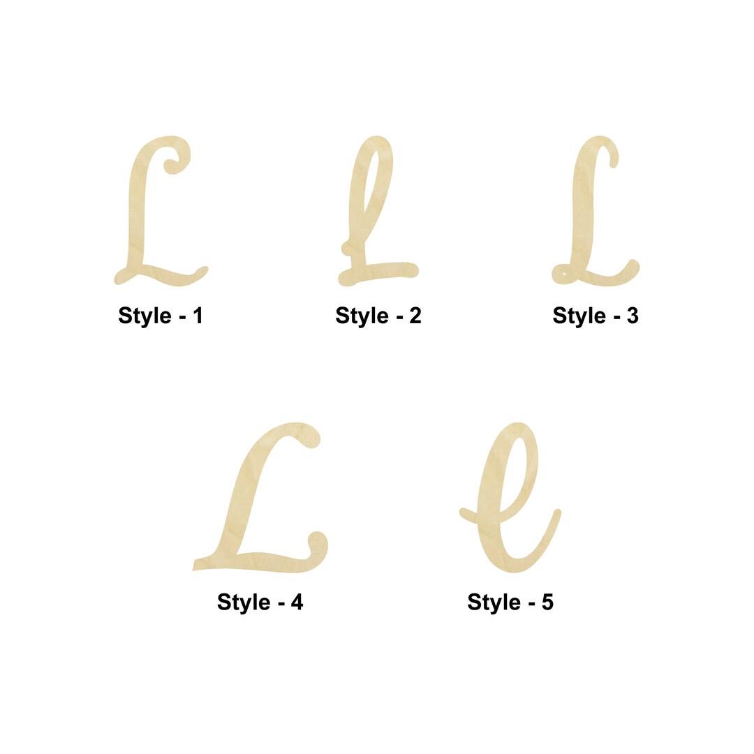 Script Block Letter L Wooden Shape - Multiple Sizes- Laser Cut ...