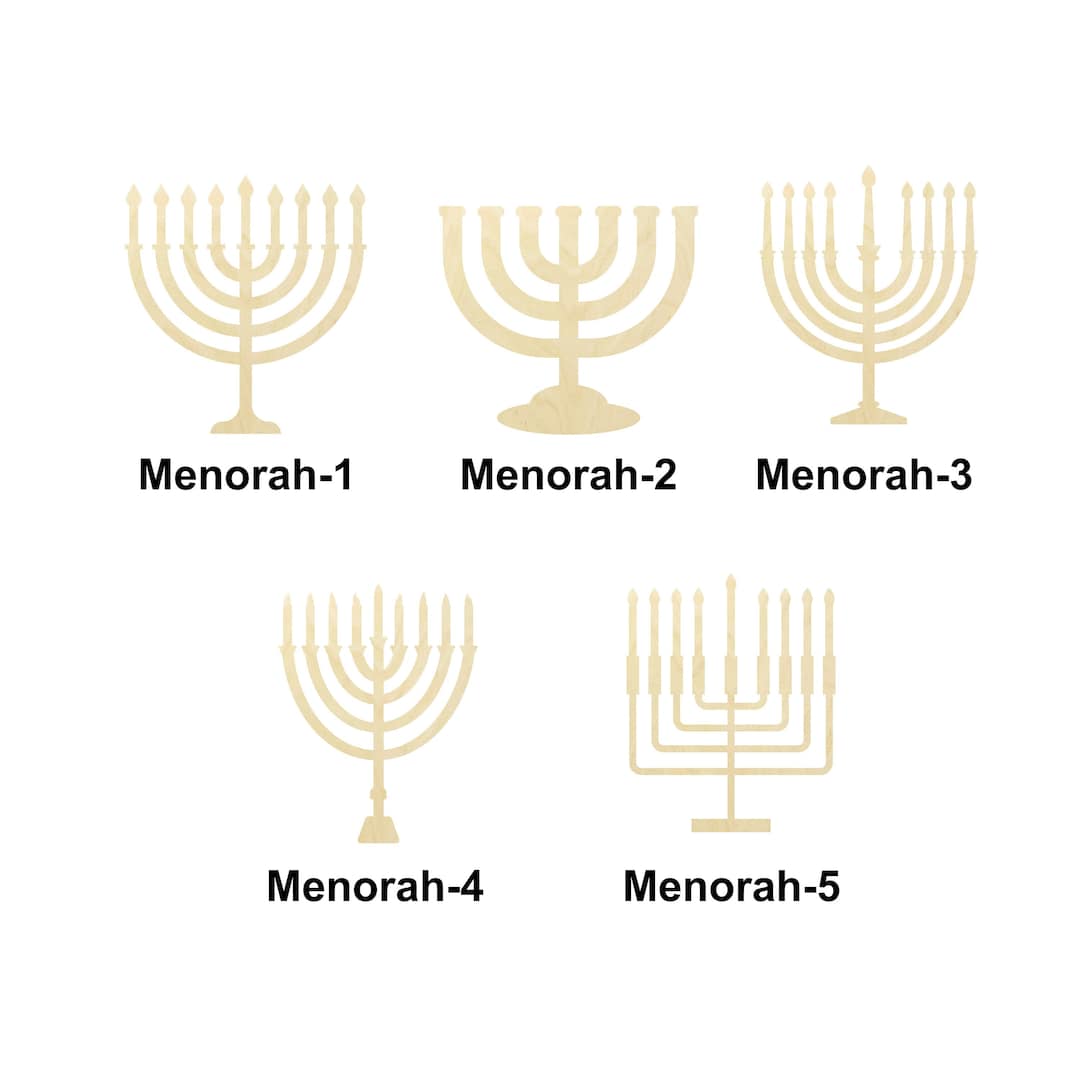Menorah- Hanukkah Shape - Multiple Sizes - Laser Cut Unfinished Wood ...