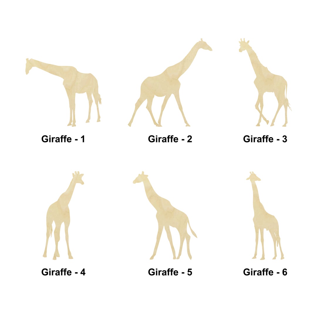 Giraffe Jungle Animal Shapes - Multiple Sizes - Laser Cut Unfinished ...