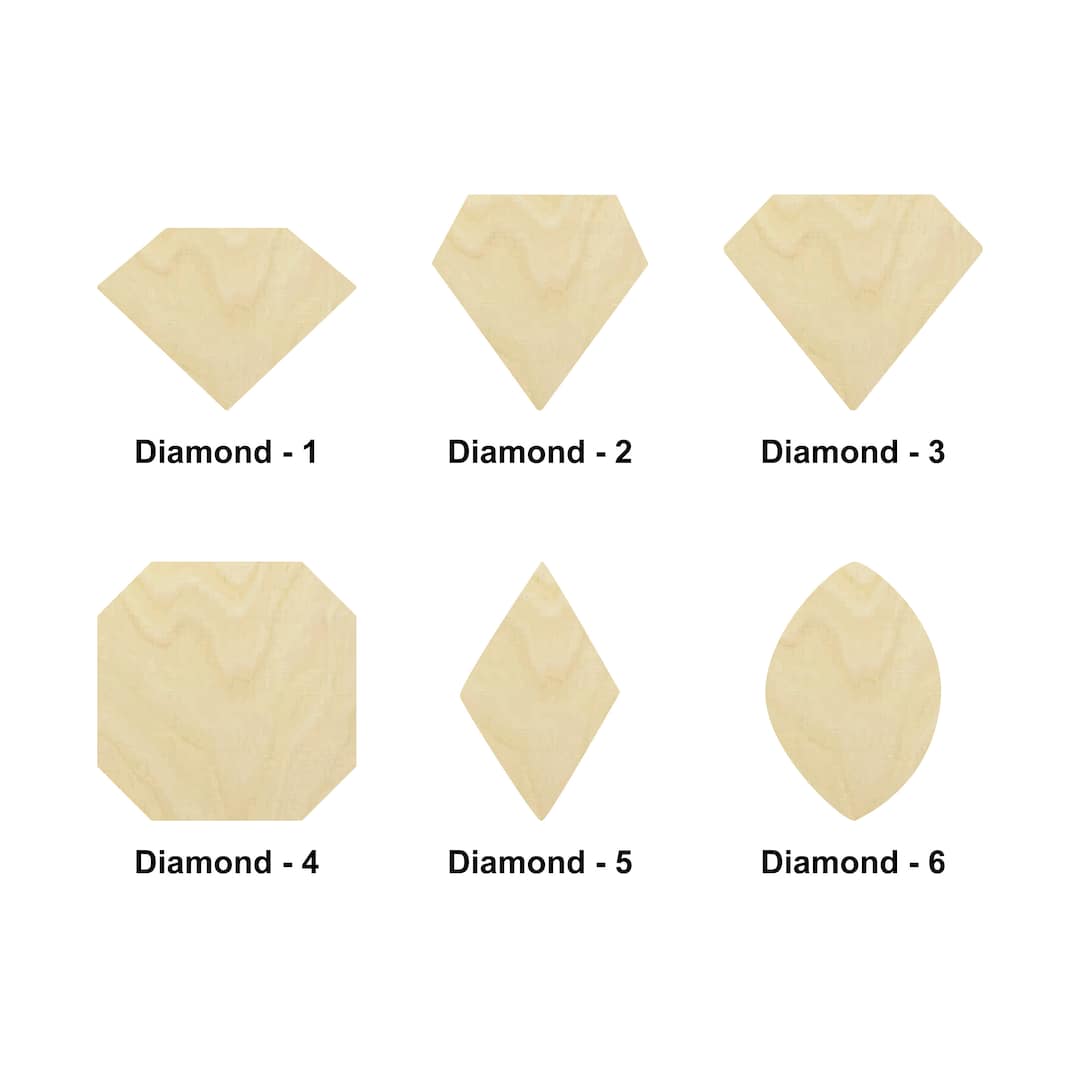 Diamond Shape Wooden - Multiple Sizes - Laser Cut Unfinished Wood ...