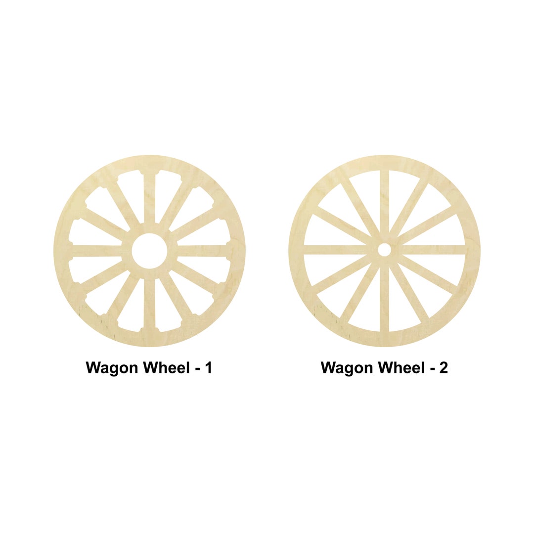 Wagon Wheel Shape - Multiple Sizes- Laser Cut Unfinished Wood Cutout ...