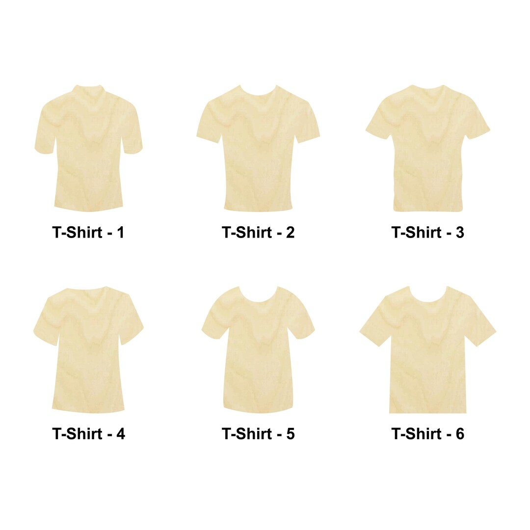 T-shirt Wooden Shape - Multiple Sizes - Laser Cut Unfinished Wood ...